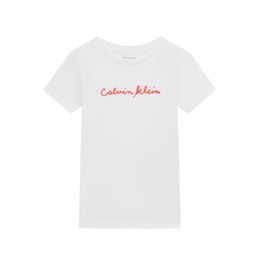 Calvin Klein Jeans T-Shirt M&auml;dchen Gr&ouml;&szlig;e 104 knallrot / wei&szlig;