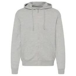 Kapuzensweatjacke Blend "BHBRODY HOOD SWEATSHIRT", Damen, Gr. L, limestone melange, Sweatware, Obermaterial: 60% Baumwolle, 40% Polyester, unifarben, regular fit normal, Rundhals, Rippb&uuml;ndchen, Sweatjacken