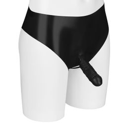 Latex-Slip mit Sleeve und Hoden&ouml;ffnung