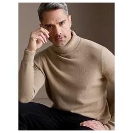 Rollkragenpullover Lerros "Herren Rollkragenpullover - l&auml;ssige Optik, w&auml;rmender", Herren, Gr. XXL, tender beige melange, 88% Wolle, 12% Kaschmir, ohne Ausschnitt, Pullover Rollkragenpullover