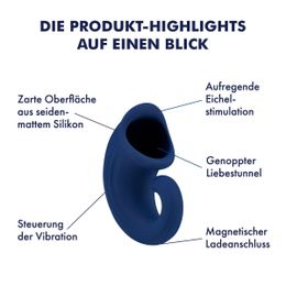 Ergonomischer Eichelstimulator aus Silikon, 11 cm