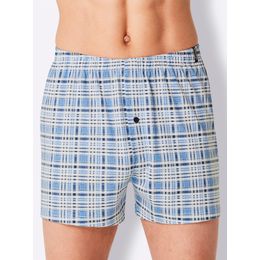 King&acute;S Club Boxershorts KINGS CLUB, Herren, Gr. 7, 3 Stk., blau (marine, gestreift, marine, bedruckt, marine, kariert), 100% Baumwolle, Unterhosen