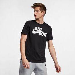 Nike Sportswear Herren T-Shirt "M NSW TEE JUST DO IT SWOOSH", schwarz-wei&szlig;, Gr. S, Jersey, Obermaterial: 100% Baumwolle, Shirts, mit Logodruck auf