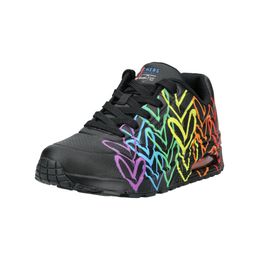 Sneaker Skechers "Skechers Sneaker Lederimitat", Damen, Gr. 36, schwarz multi, Lederimitat, Schuhe Sneaker