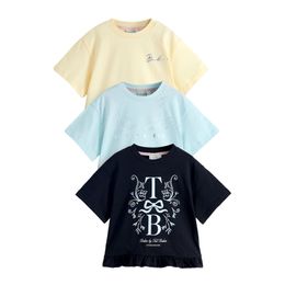 Baker By Ted Baker T-Shirt M&auml;dchen Gr&ouml;&szlig;e 116 navy / hellblau / pastellgelb / silber