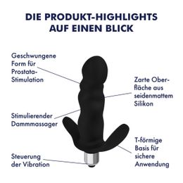 Prostata-Vibrator aus Silikon, 12 cm