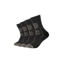Camano Damen Wandersocken "4er Pack", Gr. 43, schwarz, 81% Polyester, 14% Baumwolle, 4% Elasthan, 1% Polyamid, Colorblocking, Socken