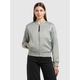 Khujo Damen Blouson "BETH", grau, Gr. M, gl&auml;nzend, Satin, 97% Polyester, 3% Elasthan, Jacken