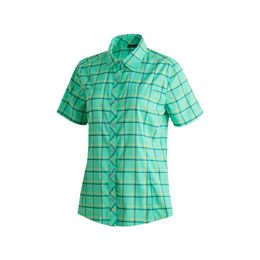 Maier Sports Damen Funktionsbluse "Kendra S/S W"smaragd, Gr. 50, 97% Polyester, 3% Elasthan, Blusen, Damen Bluse, leichte Kurzarmbluse, Blusen-Shirt,