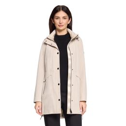 Outdoorjacke Betty Barclay "Damen mit abnehmbarer Kapuze", Gr. 36, beige, Obermaterial: 88% Polyester, 12% Elasthan; Besatz: 100% Polyamid; Futter: 100% Polyester, tailliert, Jacken Outdoorjacke