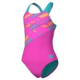 Badeanzug arena "G arena LINES SWIMSUIT SWIM PRO BACK L", M&auml;dchen, Gr. 164 (158), N-Gr, shocking pink, water, Obermaterial: 80% Polyamid, 20% Elasthan, Badeanz&uuml;ge Badeanzug, UV-Schutz UPF 50+