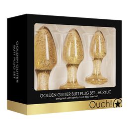 Ouch! Glitter Butt Plug Set, 3-teilig