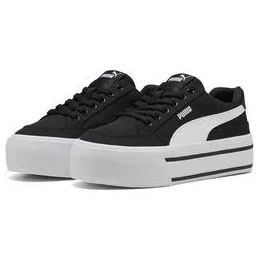 Sneaker Puma "Court Classic Vulc Platform Sneakers Damen", Herren, Gr. 37, schwarz, wei&szlig;, Obermaterial: Textil, Synthetik. Futter: Textil. Innensohle: Textil. Laufsohle: Gummi, Schuhe Sneaker