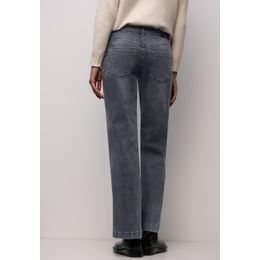 Street One Damen Loose-fit-Jeanssteel grau washed, Gr. 36, unifarben, Jeans, 84% Baumwolle, 13% Polyester, 3% Elasthan, Jeans, aus Baumwolle mit