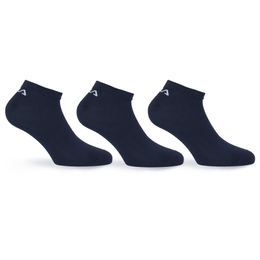 Fila Damen Socken "UNISEX INVISIBLE PLAIN SOCKS", Gr. 35, blau, Baumwolle, Elasthan, Polyester, unifarben, Socken, mit eingestricktem Logo an der