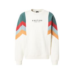 Kaotiko Sweatshirt 'SEATTLE' Herren Gr&ouml;&szlig;e S smaragd / orange / rot / naturwei&szlig;