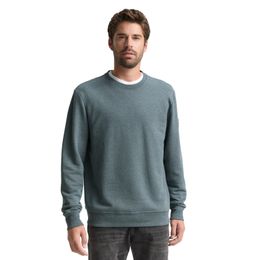 Tom Tailor Herren Sweatshirt, blau, Gr. S, unifarben, Sweatware, Obermaterial: 60% Baumwolle, 40% Polyester, Sweatshirts, mit Logo Stickerei am Arm