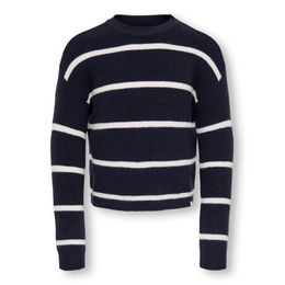 KIDS Only Jungen Strickpullover "KMGFRANCA LIFE SHORT LS STRIPE KNT NOOS"night sky stripes:small stripes cloud dancer, Gr. 110, geringelt, gestreift,