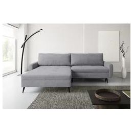Ecksofa WERK2 "Figo inkl. Bettfunktion und Bettkasten, bequem, Breite 273cm, L-Form", hellgrau, B:273cm H:97cm T:167cm, 92% Polyester, 8% Nylon, Sofas, Ecksofa, Moderne, teilmassive Polsterecke, Komfortpolsterung und losen Kissen