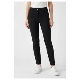 Stoffhose MAC "SLIM", Damen, Gr. 46, L&auml;nge 30, schwarz, Jersey, Obermaterial: 63% Viskose, 33% Polyamid, 4% Elasthan, unifarben, slim fit kn&ouml;chellang, Hosen Stoffhose, Sommerhose im Five-Pocket Style