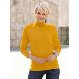Rollkragenshirt Classic Basics "Shirtrolli", Damen, Gr. 52, gelb (ocker), 100% Baumwolle, unifarben, ohne Ausschnitt, Shirts