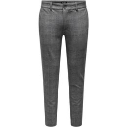 Only & Sons ONLY & SONS Herren Chinos "ONSMARK SLIM CHECK PANTS 9887 NOOS", grau, Gr. 32, kariert, Web, Obermaterial: 64% Viskose, 31% Polyester, 5% Elasthan,