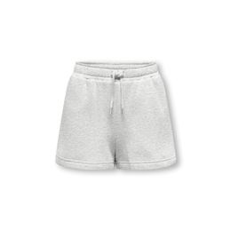 Sweatbermudas KIDS Only "KOGSUSAN STRING SHORTS VD ZA SWT", Jungen, Gr. 146, N-Gr, light grau melange, Sweatware, Obermaterial: 60% Baumwolle, 40% Polyester, meliert, unifarben, Basic ca. Mitte Oberschenkel, Hosen, mit elastischem Bund und Kordelzug