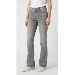 Bootcut-Jeans MAC "Dream-Boot", Damen, Gr. 44, L&auml;nge 30, mid grau authentic wash, Denim/Jeans, Obermaterial: 92% Baumwolle, 5% Elastomultiester, 3% Elasthan, figurbetont lang, Jeans, Gerade geschnitten mit leicht ausgestelltem Bein