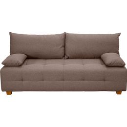 Schlafsofa Collection AB "Bella, B: 196 cm, Liegefl. 145x196 cm", cappucino, B:196cm H:45cm T:96cm, 100%Polyester, Sofas, Schlafsofa, mit Bettfunktion, Bettkasten & 2 Armlehnenkissen, Federkern