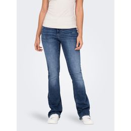 Only Damen Bootcut-Jeans "ONLBLUSH MID FLARED DNM TAI305 NOOS", blau, Gr. L, unifarben, Denim/Jeans, Obermaterial: 92% Baumwolle, 6%