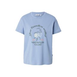 Napapijri T-Shirt 'SALMYS' Damen Gr&ouml;&szlig;e XL creme / hellblau / dunkelgr&uuml;n
