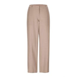 Stoffhose GOLDNER "Kurzgr&ouml;&szlig;e Sommerhose VERA mit weitem Bein", Damen, Gr. 19, K-Gr, beige, Obermaterial: 55% Leinen LI. 45% Baumwolle CO., weit, Hosen Stoffhose, seitliche Eingriffstaschen