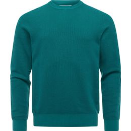 Ragwear Damen Rundhalspullover "Orien"teal gr&uuml;n, Gr. XXL, Material: 97% Baumwolle, 3% Nylon, Pullover, Strickpullover mit Rundhals-Ausschnitt