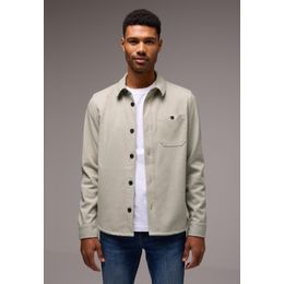 Kurzjacke Street One MEN, Herren, Gr. XXL (46), beige (granite beige), Fleece, 88% Polyester, 10% Viskose, 2% Elasthan, unifarben, normal, V-Ausschnitt, B&uuml;ndchen, Jacken Kurzjacke, mit Brusttasche