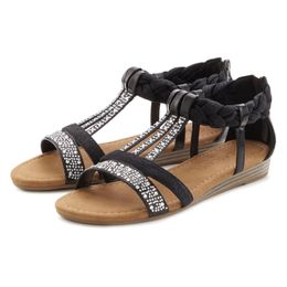 Lascana Damen Sandale "Sommerschuh, Sandalette", Gr. 37, schwarz, Obermaterial: 100% Lederimitat. Decksohle: 100% Lederimitat. Futter: 100%