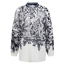 Longbluse Sportalm KITZB&Uuml;HEL, Damen, Gr. 36, schwarz depths, Web, Obermaterial: 100% Viskose, gemustert, regular fit h&uuml;ftbedeckend, V-Ausschnitt, eingesetzt elastischer Bund, Blusen Longbluse, Regular fit mit V-Ausschnitt