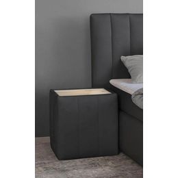 Nachttisch Home Affaire "Effy", schwarz (schwarz, plexi milchglas), B:50cm H:53cm T:50cm, Tische, Nachttisch, passend zum Polsterbett, Boxbett oder Boxspringbett Effy