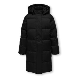 Steppmantel KIDS Only "KOGIRENE PUFFER COAT OTW NOOS", M&auml;dchen, Gr. 116, schwarz, Web, Obermaterial: 100% Polyester, unifarben, normal knielang, M&auml;ntel Steppmantel, mit seitlichen Druckkn&ouml;pfen