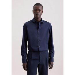 Seidensticker Herren Businesshemd "Schwarze Rose", blau, Gr. 42, unifarben, 50% Baumwolle, 50% Modal, Hemden, Slim 1/1 Kentkragen Uni