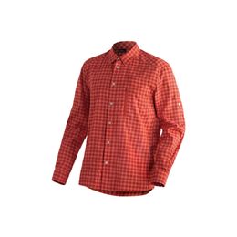 Funktionshemd Maier Sports "Mats L/S", Herren, Gr. 50, Normalgr&ouml;&szlig;en, orange (blutorange), 97% Polyester, 3% Elasthan, Hemden Funktionshemd, Herren Hemd langarm, karriertes Freizeithemd, Langarmhemd, Regular Fit