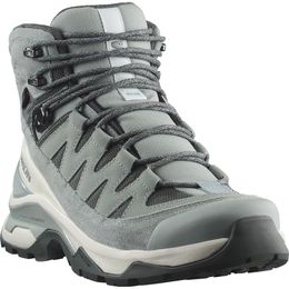 Wanderschuh Salomon "QUEST ECHO GORE TEX", Damen, Gr. 38, gr&uuml;n milieu, icicle, urban chic, Leder, Textil, Schuhe Wanderschuh, wasserdicht