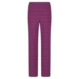Chinos GOLDNER "Elegante Schlupfhose mit weitem Bein", Damen, Gr. 46, N-Gr, pink (beere, gemustert), Obermaterial: 65% Viskose CV. 32% Polyamid PA. 3% Elasthan EL., Hosen, stretchbequemer Jersey