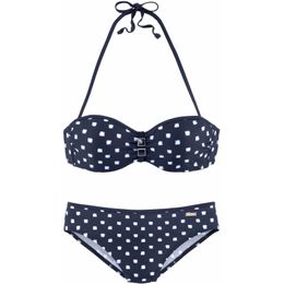 Lascana Damen B&uuml;gel-Bandeau-Bikini, marine-wei&szlig;, Gr&ouml;&szlig;e 34B