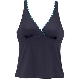 Lascana Damen B&uuml;gel-Tankini-Top, navy-t&uuml;rkis, Gr&ouml;&szlig;e 36B