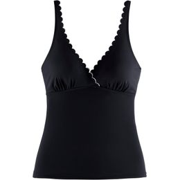 Lascana Damen B&uuml;gel-Tankini-Top, schwarz-wei&szlig;, Gr&ouml;&szlig;e 36C