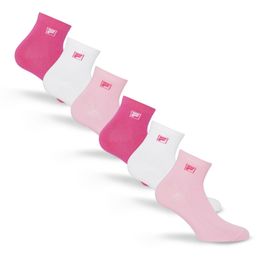 Kurzsocken Fila "UNISEX QUARTER PLAIN SOCKS", M&auml;dchen, Gr. 39-42, 806, pink panther, Materialmix, normal, Socken Kurzsocken, mit Logo-Schriftzug