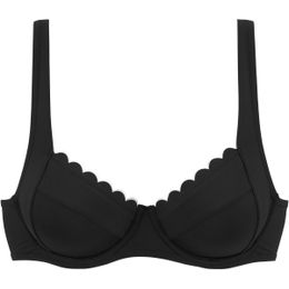 Lascana Damen B&uuml;gel-Bikini-Top, schwarz, Gr&ouml;&szlig;e 44E