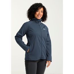 Funktionsjacke Jack Wolfskin "HIKE WITH ME HOODY W", Damen, Gr. M (38/40), blau (midnightsky), Obermaterial: 100% Polyester. Futter: 100% Polyester, Jacken Funktionsjacke