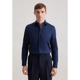 Seidensticker Herren Businesshemd "Schwarze Rose"dunkelblau, Gr. 43, unifarben, 100% Baumwolle, Hemden, Slim 1/1 Kentkragen Uni