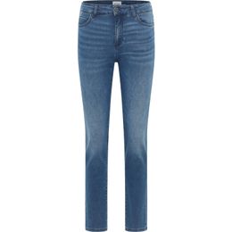 Slim-fit-Jeans Mustang "Damen Style Crosby Relaxed Slim", Damen, Gr. 31, L&auml;nge 30, 740 mittelblau, Denim/Jeans, 92% Baumwolle, 6% Elastomultiester, 2% Elasthan, slim fit, Jeans Slim-fit-Jeans